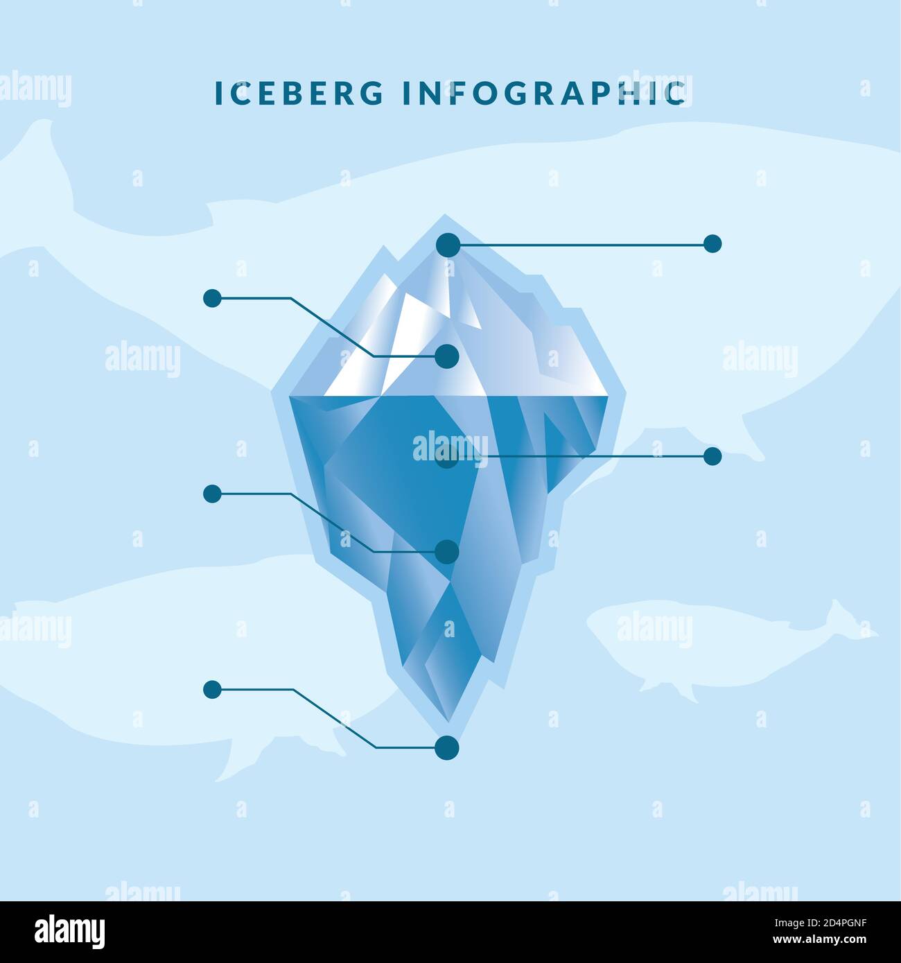 iceberg infographic with lines on whales background design, Data ...
