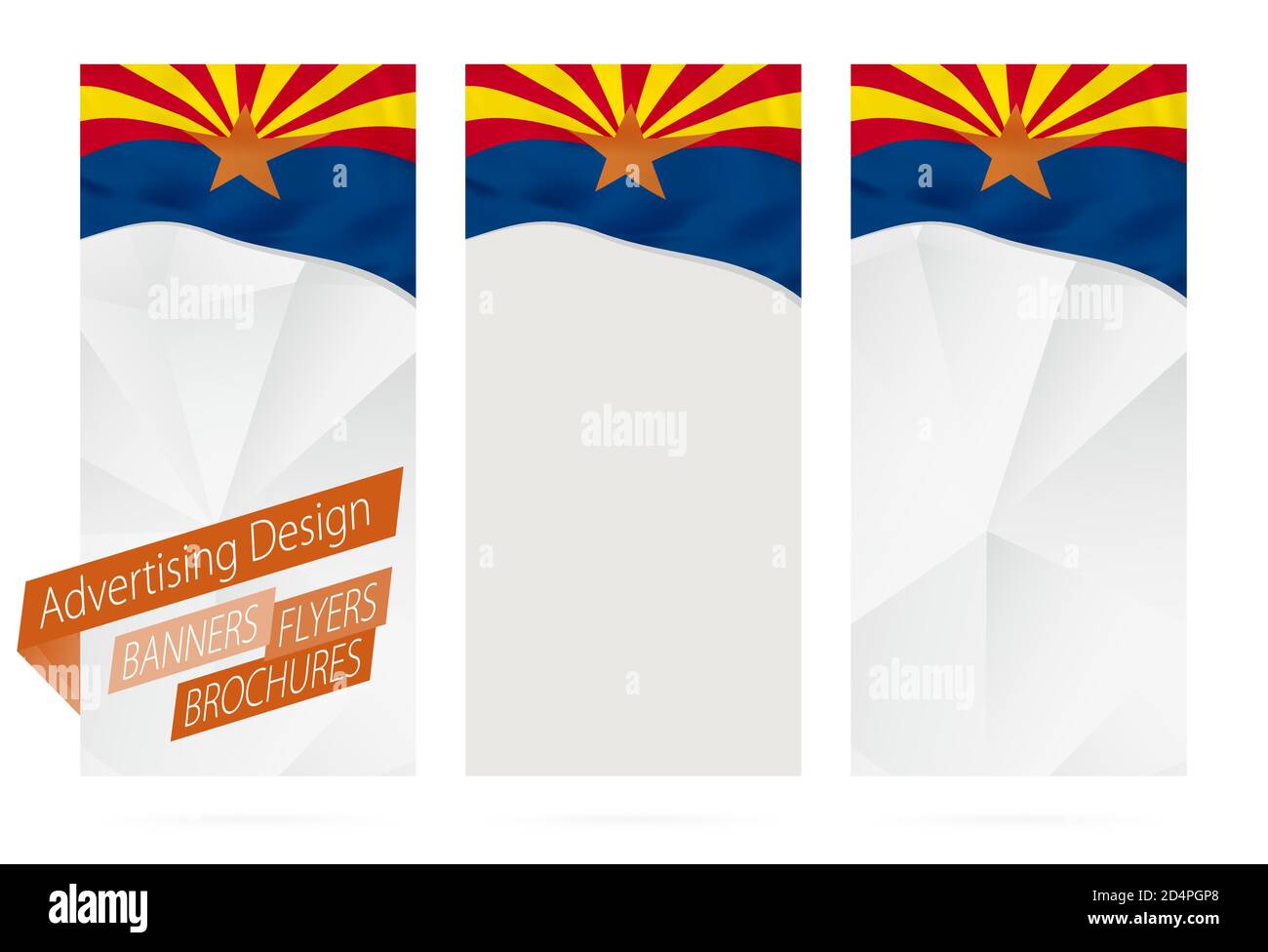 Design of banners, flyers, brochures with Arizona State Flag. Leaflet ...