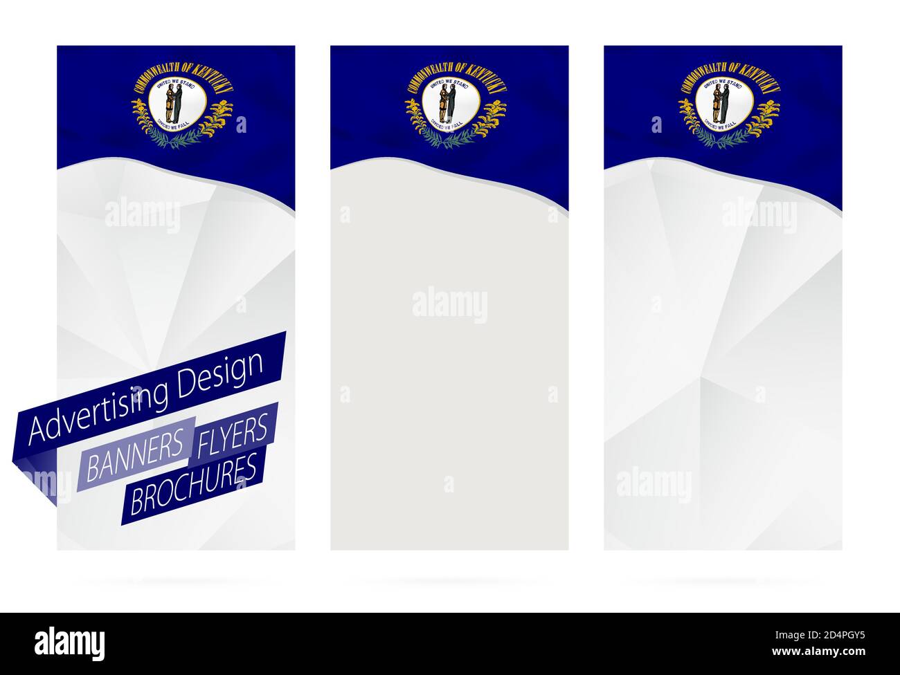 Design of banners, flyers, brochures with Kentucky State Flag. Leaflet ...
