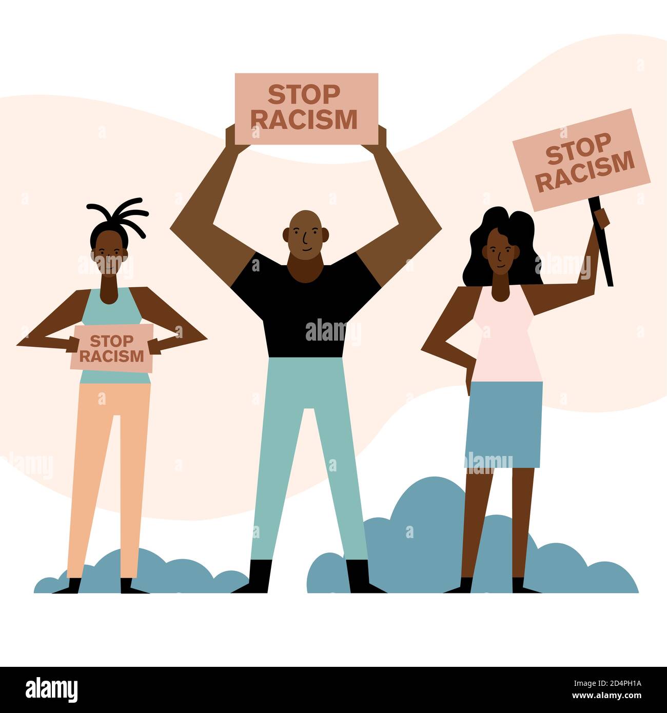 Black lives matter stop racism banners women and man design of Protest ...