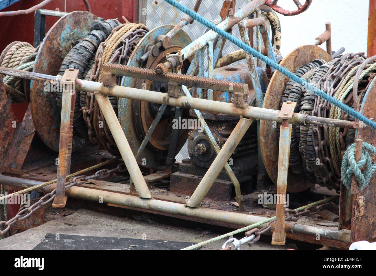 A photograph of fishing equipment on a harbour Stock Photo - Alamy