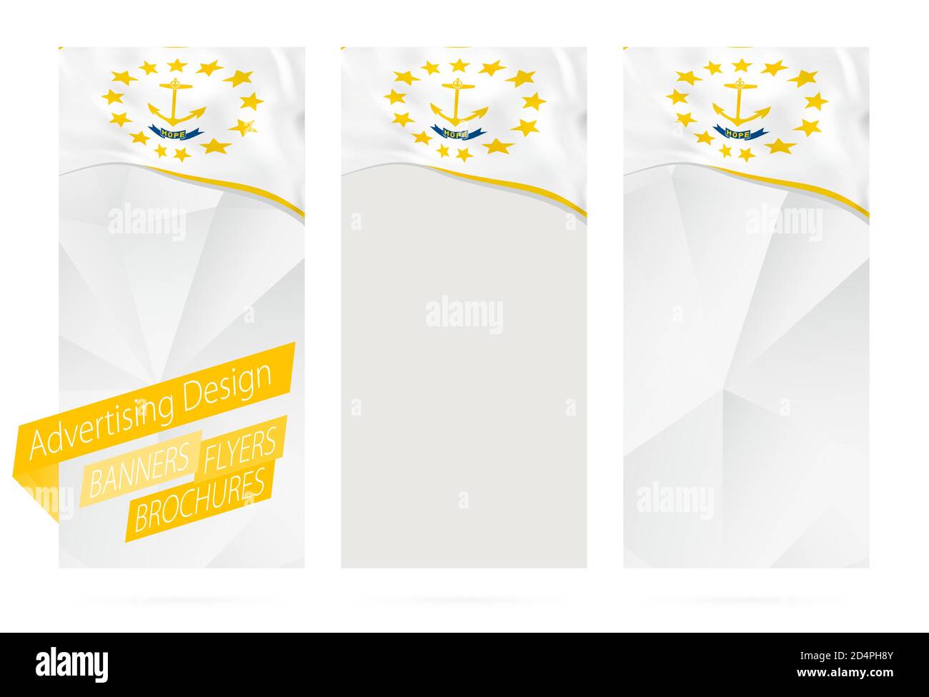 Design of banners, flyers, brochures with Rhode Island State Flag ...