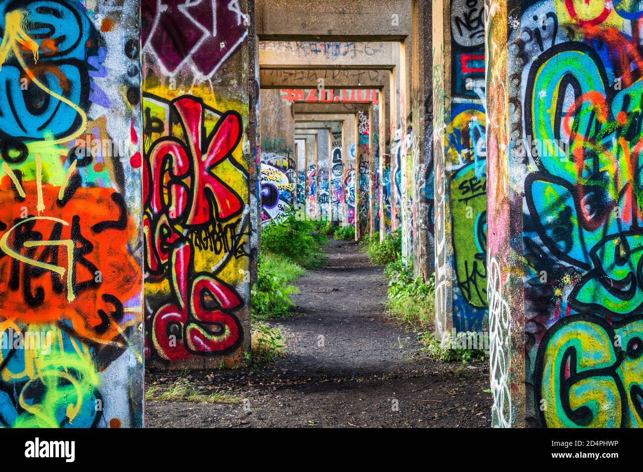 Graffiti under the Graffiti Pier, in Philadelphia, Pennsylvania Stock ...