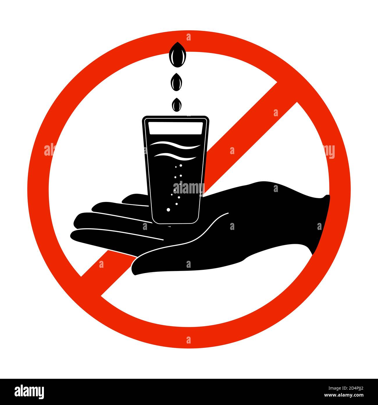 Do not drink water sign isolated on white background. Non potable water ...