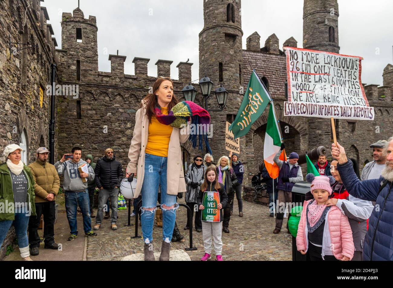 Macroom, West Cork, Ireland. 10th Oct, 2020. A small group of around 40 ...