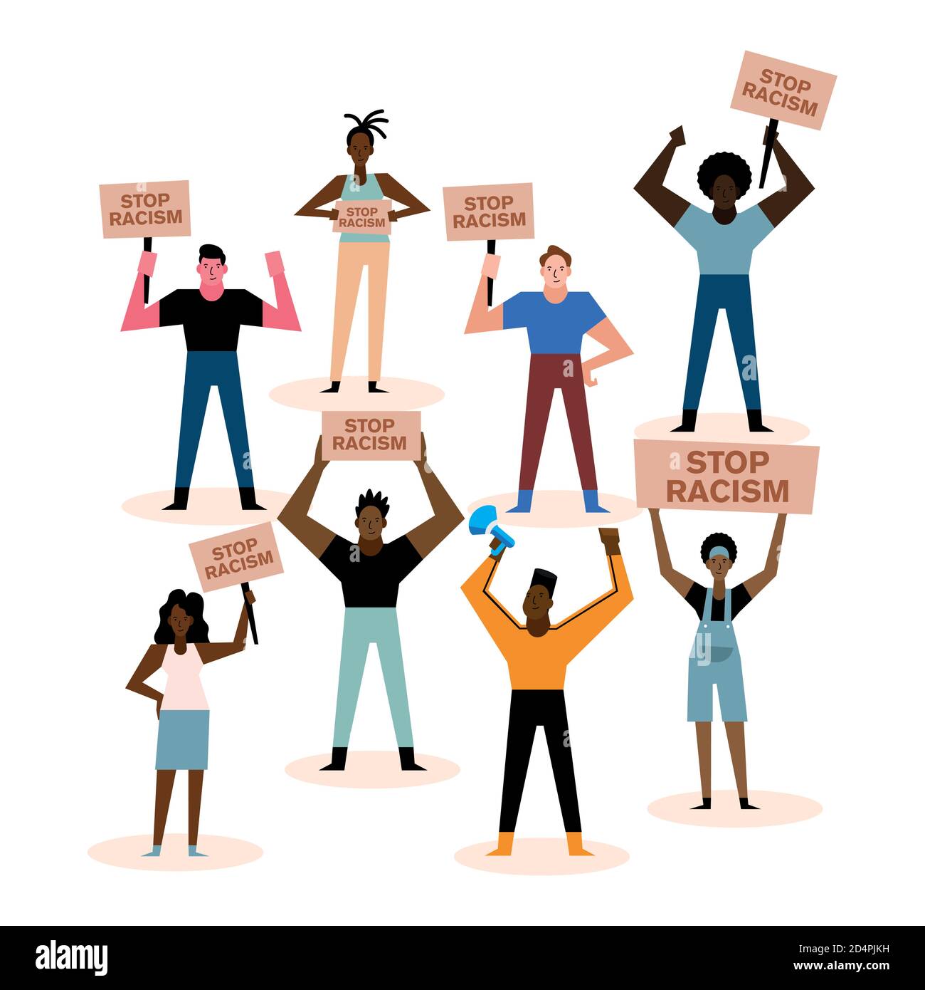 Black lives matter stop racism banners and people design of Protest ...