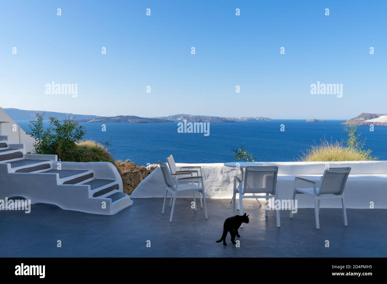 Greek style blue table chairs hi-res stock photography and images - Alamy