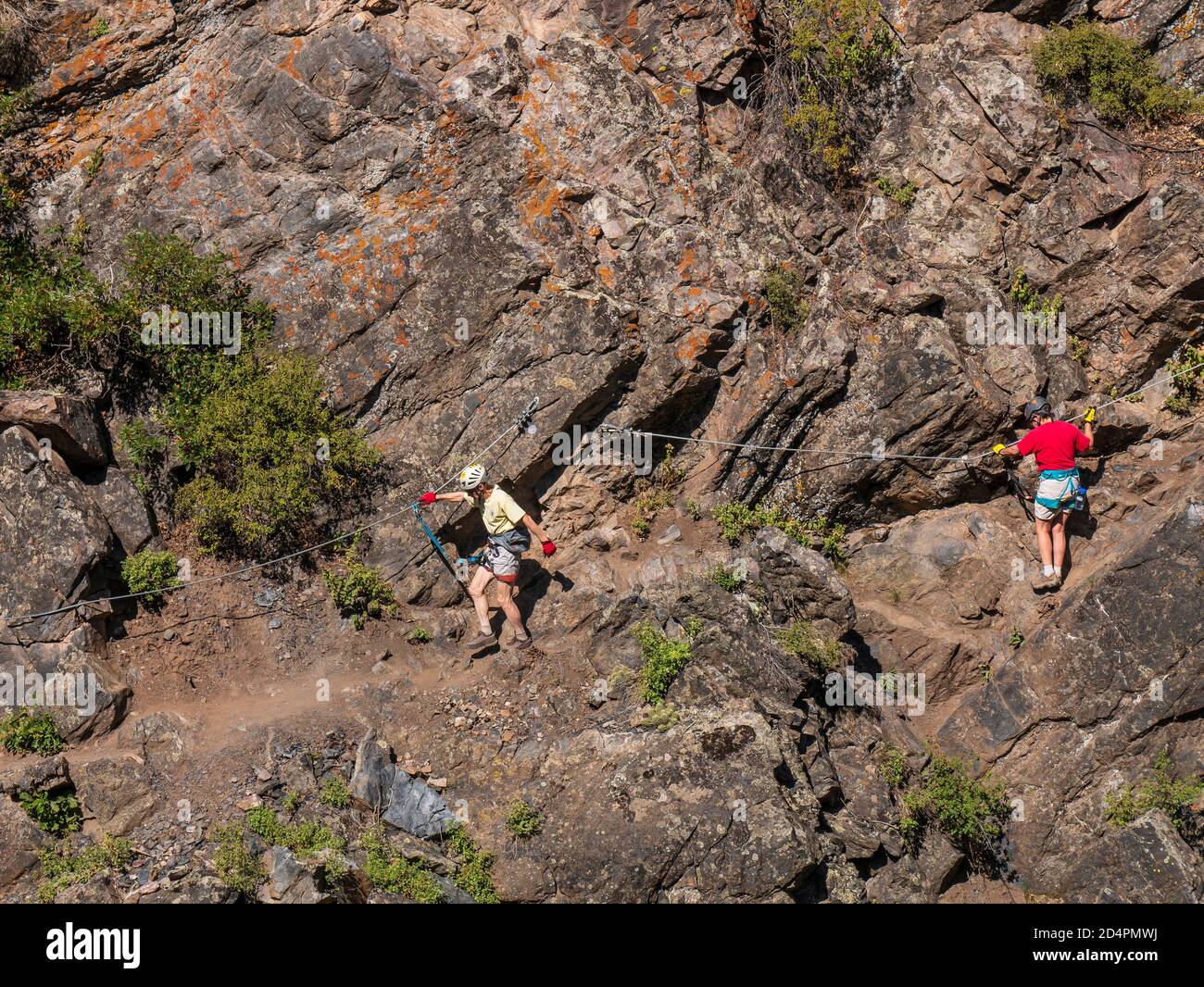 Couple climb the Ouray Via Ferrata, Ouray, Colorado Stock Photo - Alamy
