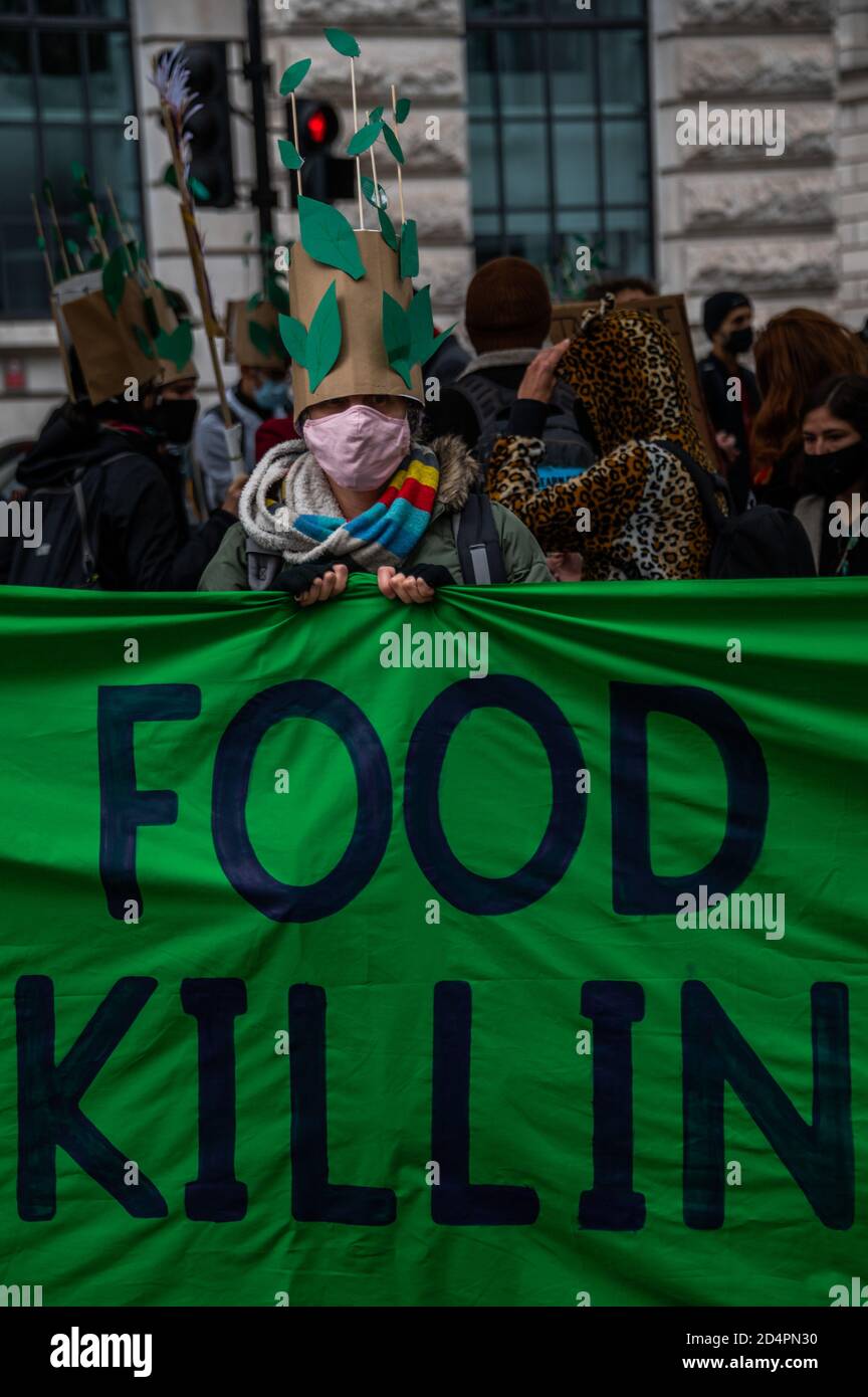 London, UK. 10th Oct, 2020. Enough Ecocide - Extinction Rebellion ...