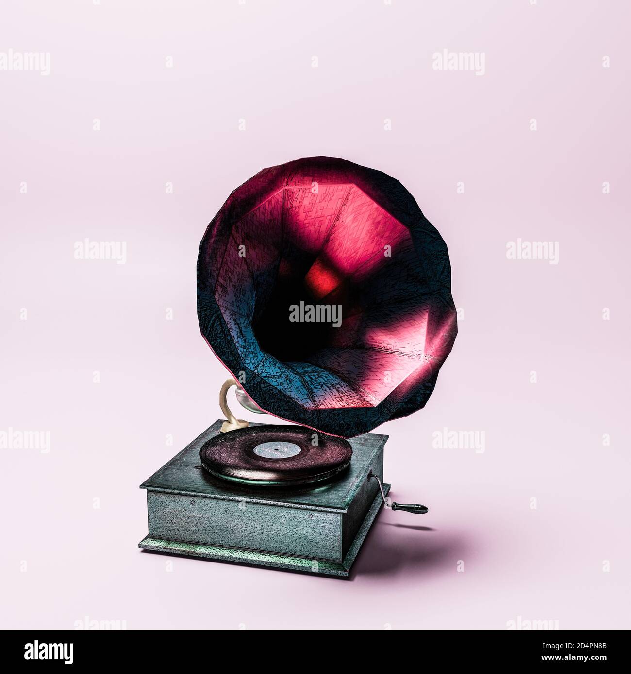 phonograph isolated on pink background 3d illustration Stock Photo - Alamy