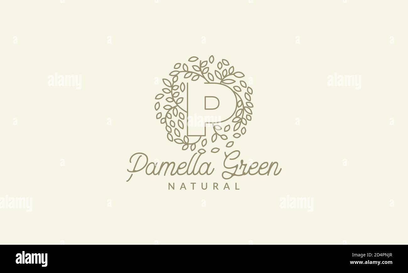P leaf logo vector vectors hi-res stock photography and images - Alamy