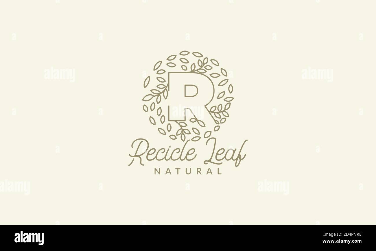 Letter r botanical logo Stock Vector Images - Alamy