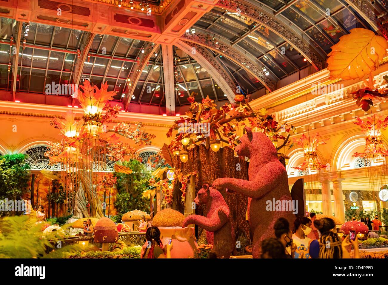 Las Vegas, SEP 25, 2020 - Night interior view of the Bellagio ...