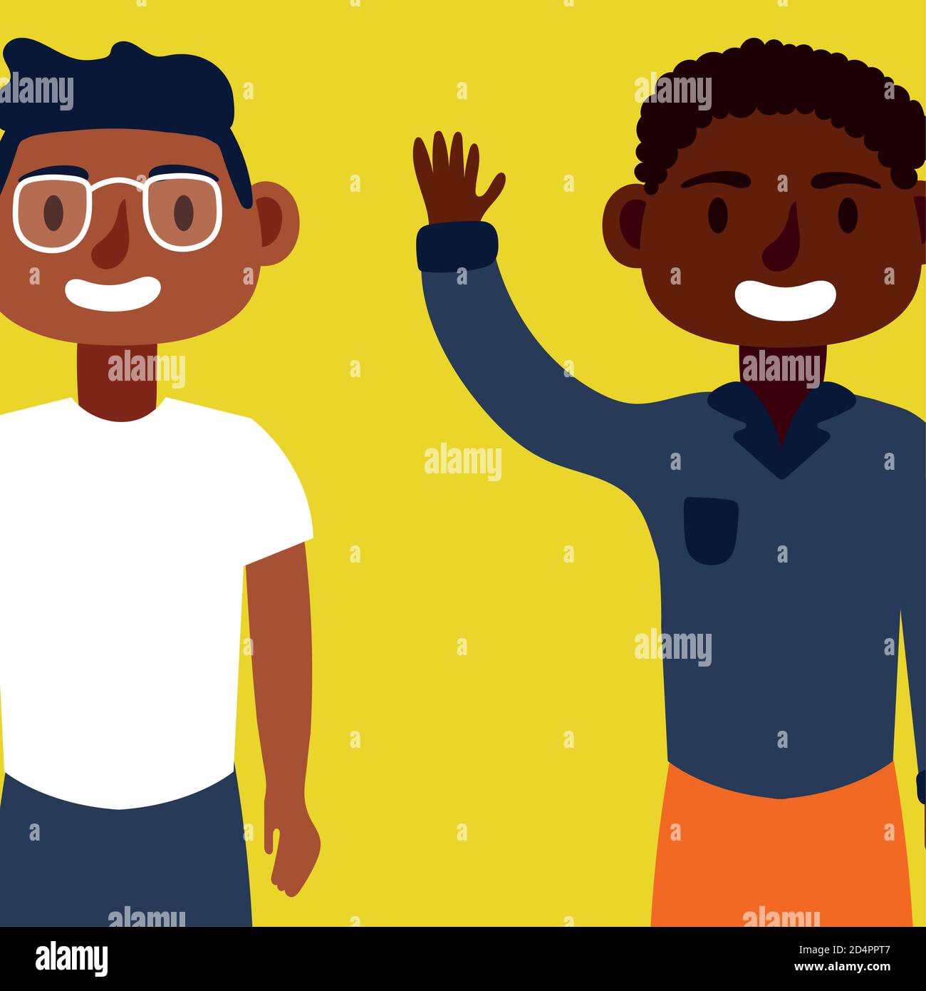 young afro men diversity characters vector illustration design Stock ...