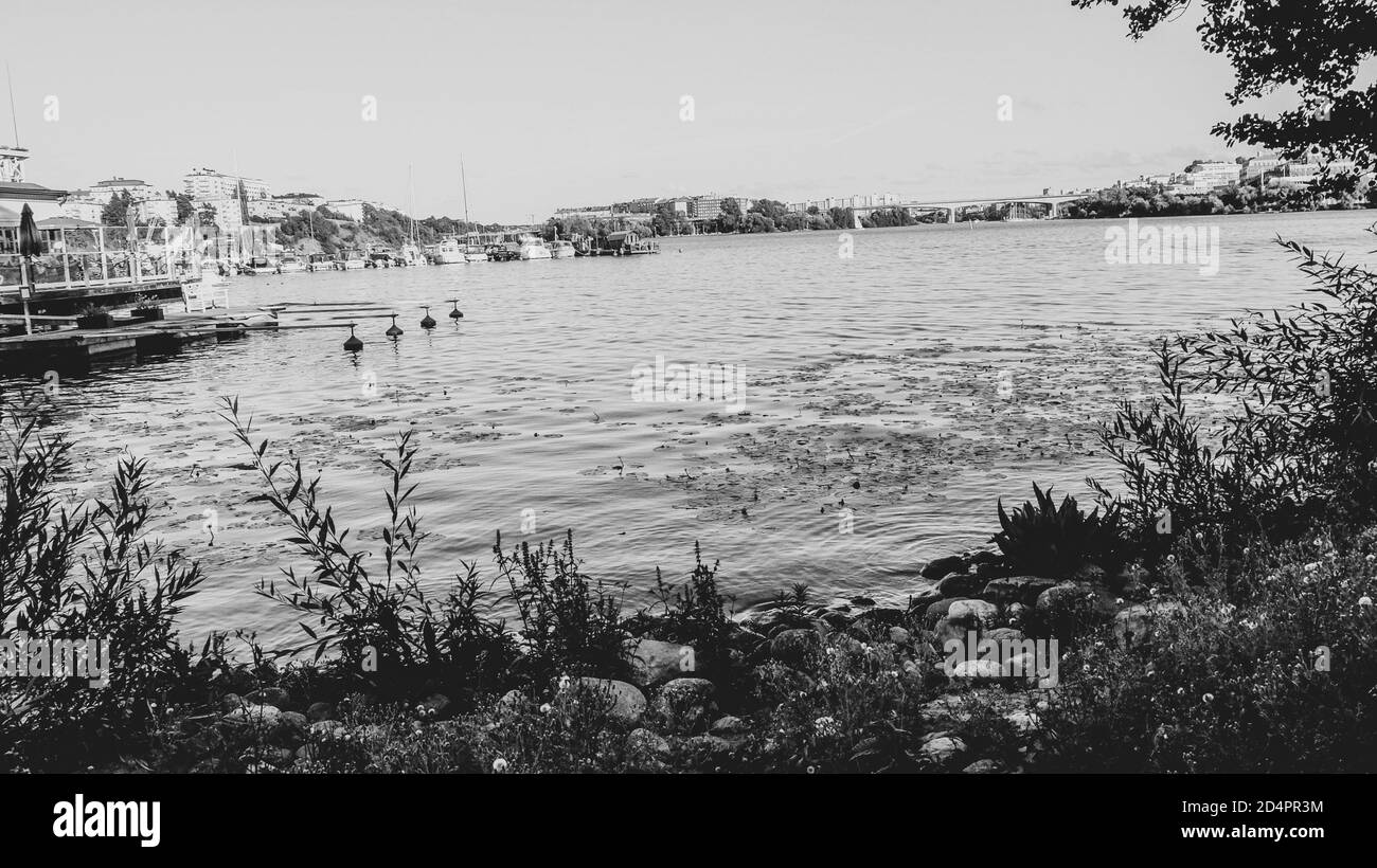 View of the beautiful Malaren Lake from Alvik, Stockholm Stock Photo ...