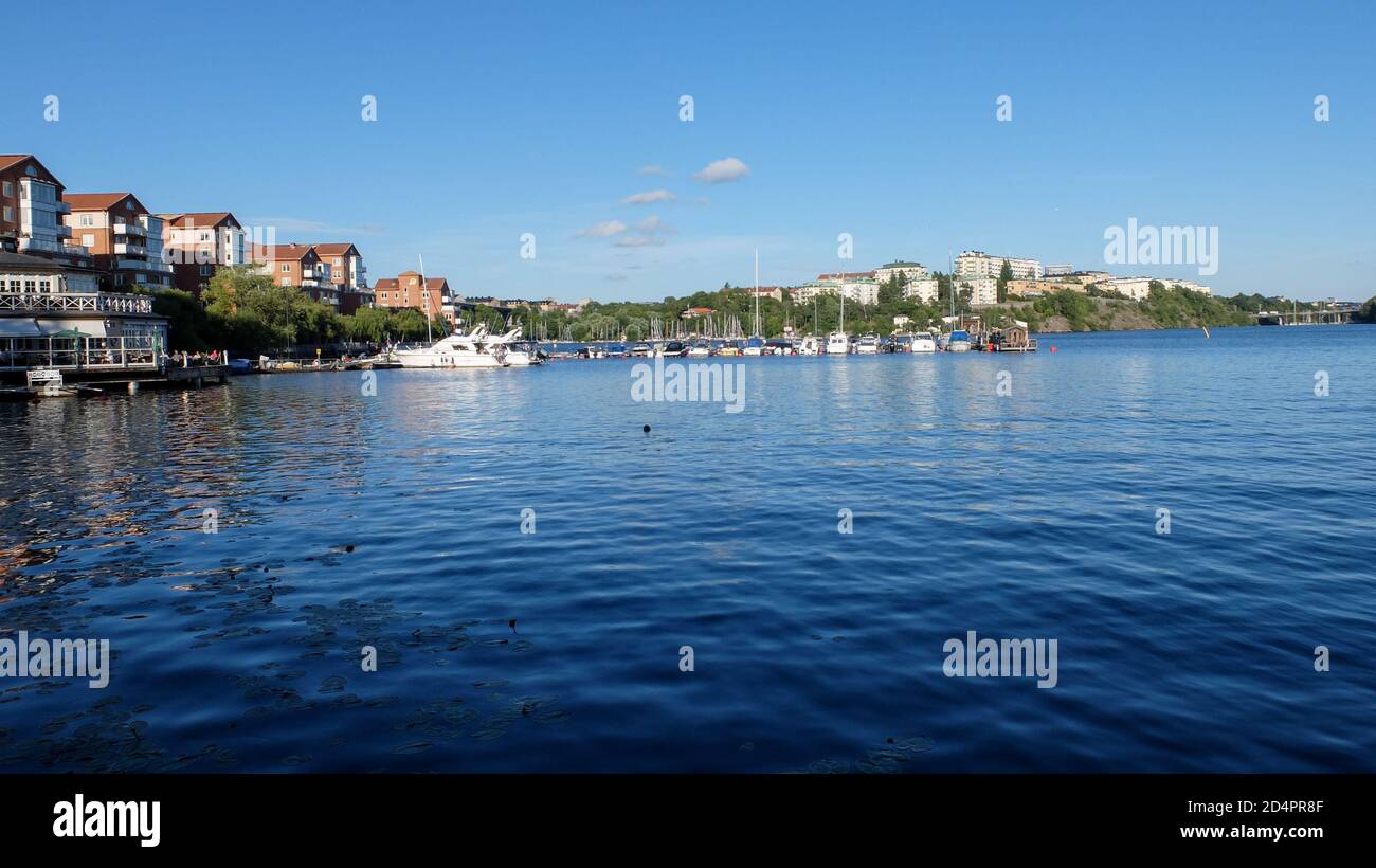 View of the beautiful Malaren Lake from Alvik, Stockholm Stock Photo ...