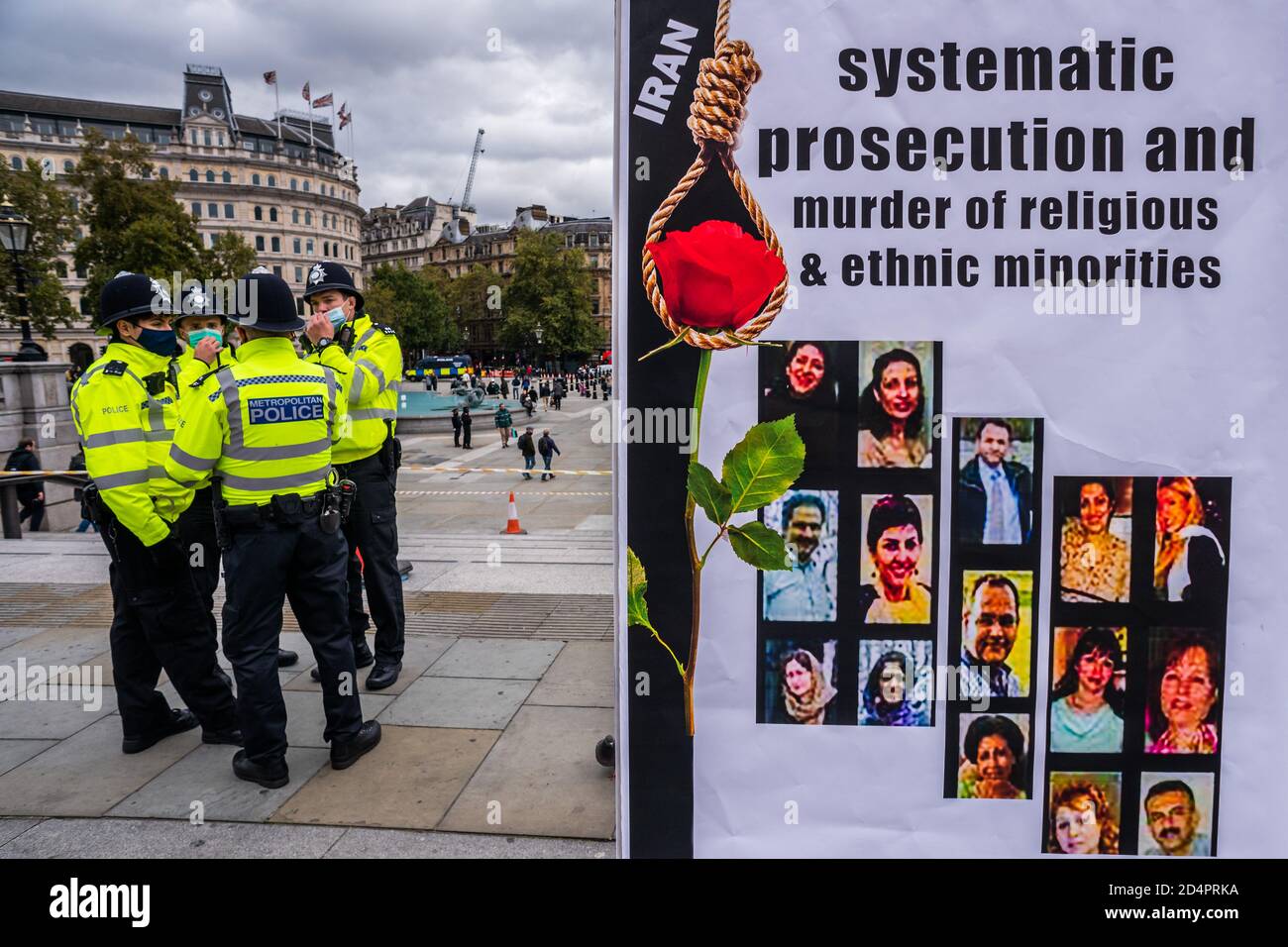 London, UK. 10th Oct, 2020. Stop executions in Iran Protest, Trafalgar ...
