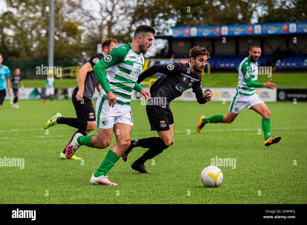 Bridgend, Wales, UK. 10th Oct, 2020. Penybont v TNS at Bryntirion Park ...