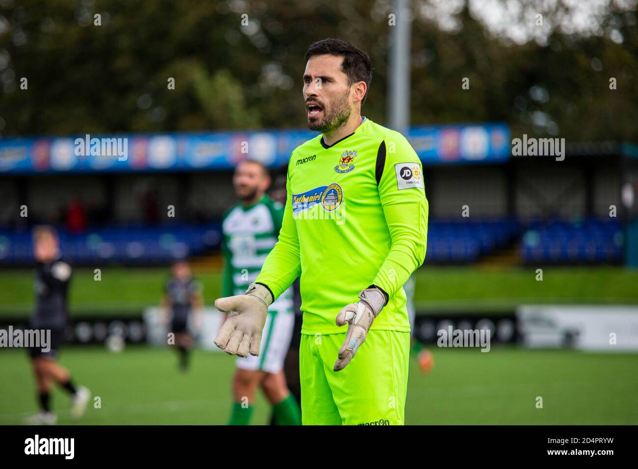 Bridgend, Wales, UK. 10th Oct, 2020. Penybont v TNS at Bryntirion Park ...