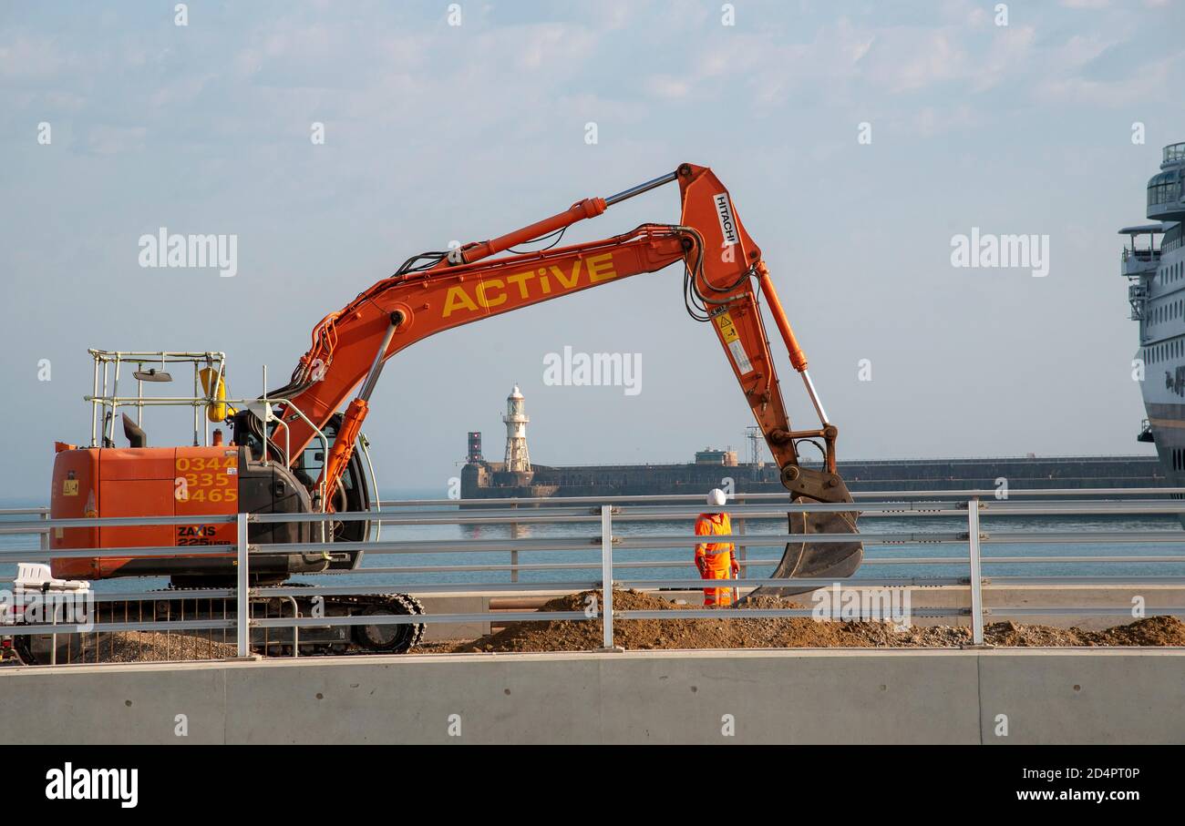 Dover, Kent, England, UK. 2020. Civil engineering work being carried ...