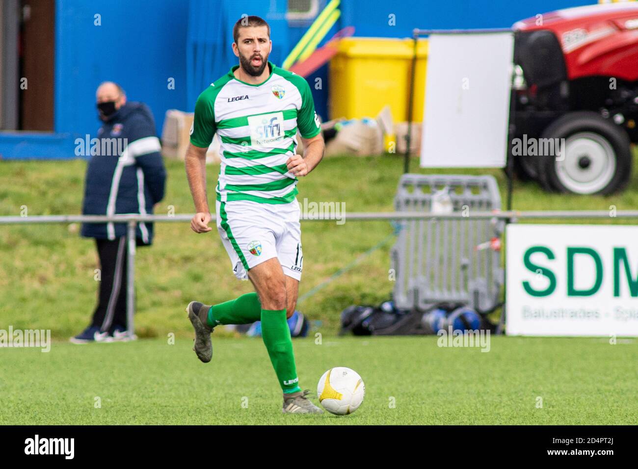 Bridgend, Wales, UK. 10th Oct, 2020. Penybont v TNS at Bryntirion Park ...