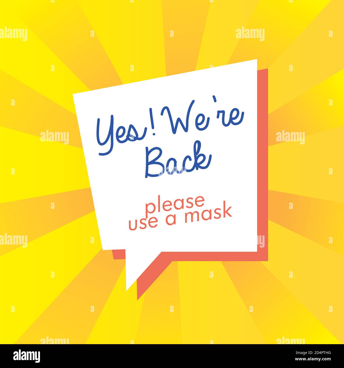 we are back re opening lettering in speech bubble vector illustration ...