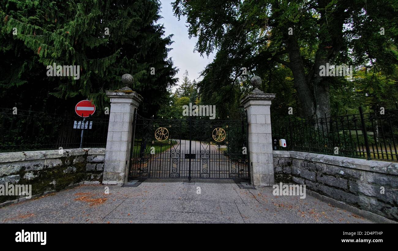 Gate to Balmoral Estate Stock Photo - Alamy