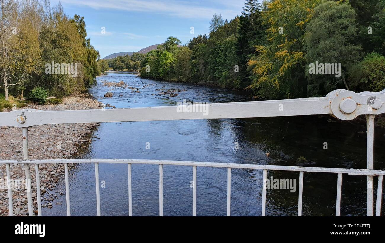 Shaky bridge over River Dee Stock Photo - Alamy