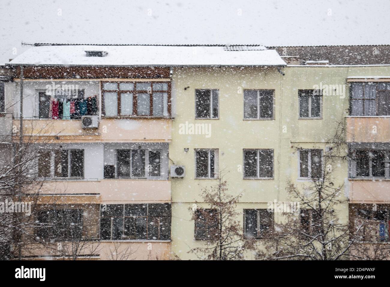 Tall building for living, beautiful sky and sunshine, human place Stock ...