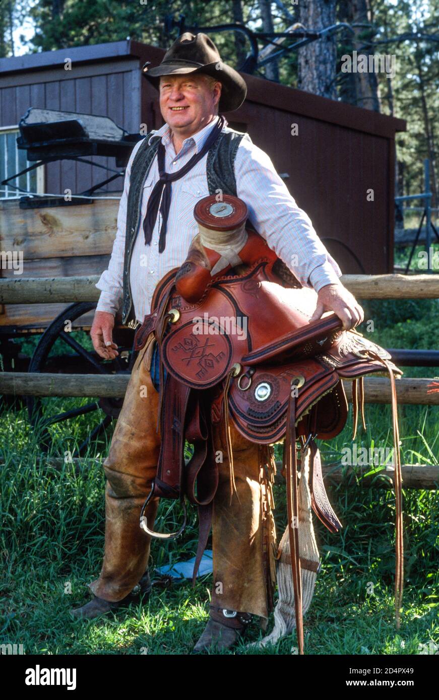 Western cowboy on his ranch in South Dakota, USA Stock Photo - Alamy