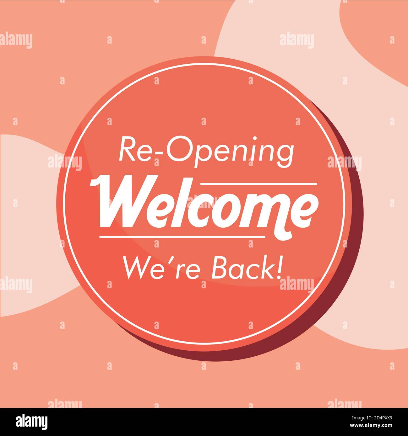 welcome back re opening circular seal vector illustration design Stock ...
