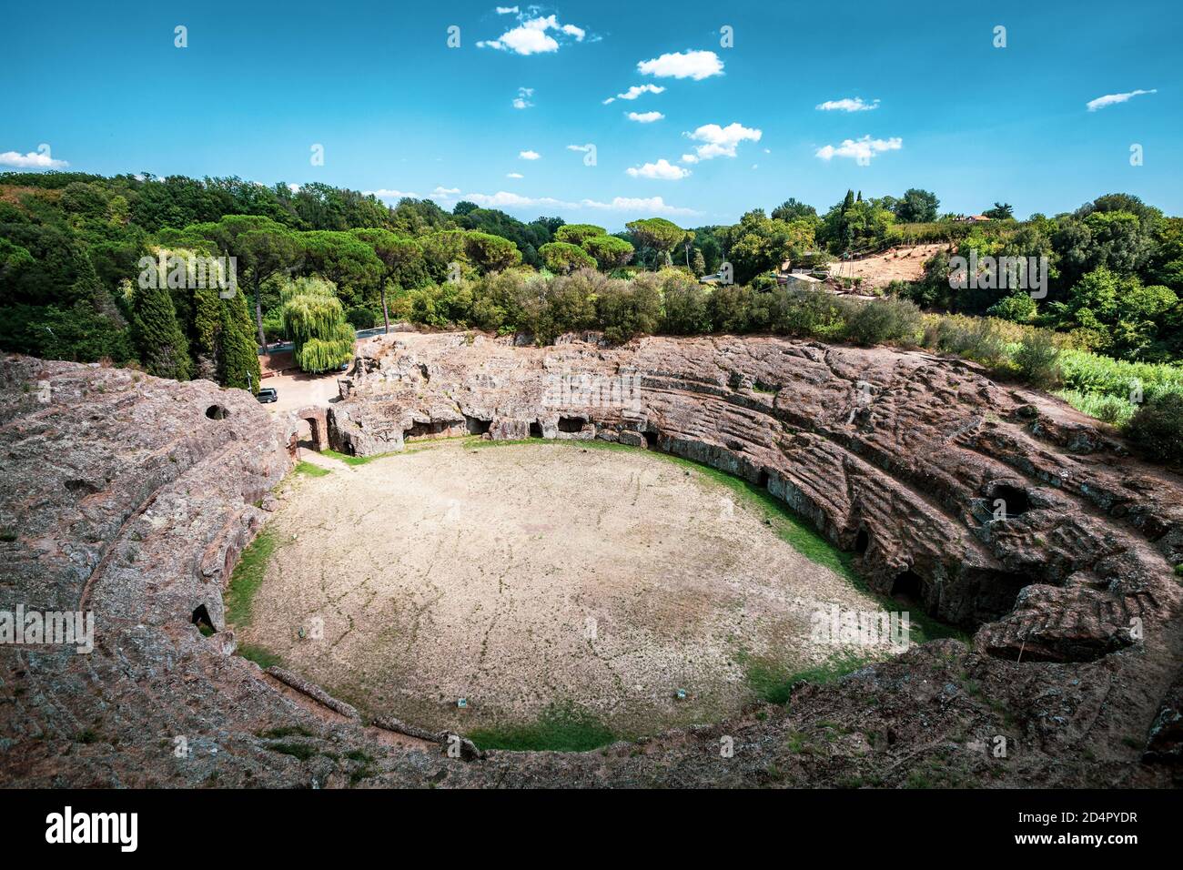 Roman amphitheater of Sutri. Roman archaeological monument. Italy. Made ...