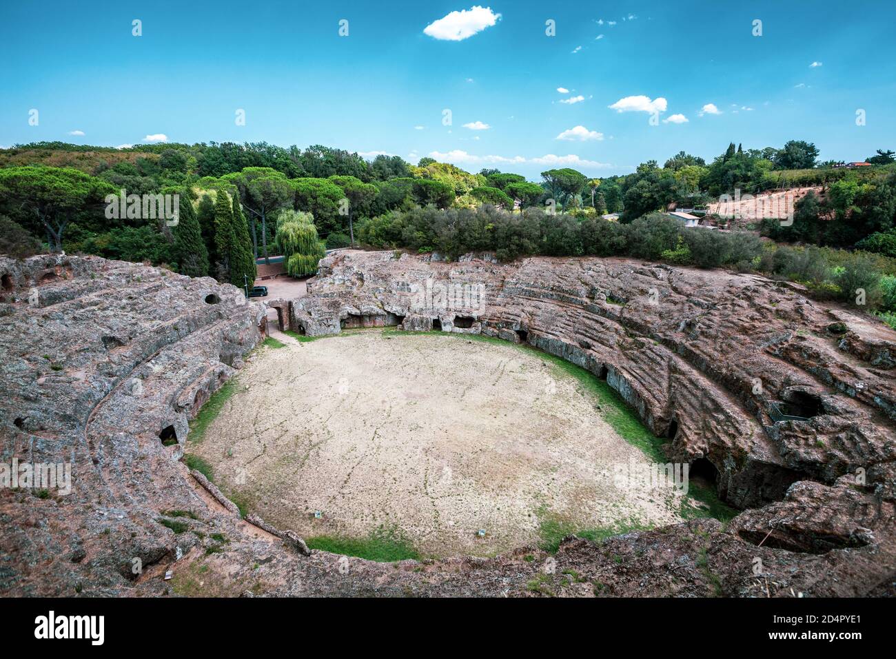 Roman amphitheater of Sutri. Roman archaeological monument. Italy. Made ...