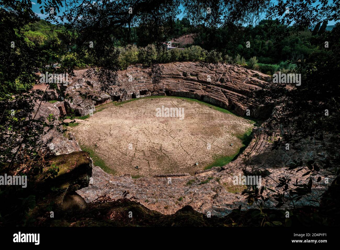 Roman amphitheater of Sutri. Roman archaeological monument. Italy. Made ...