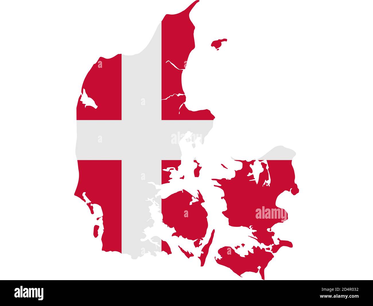 Flag in form form of the geographical country, Denmark, Northern Europe ...