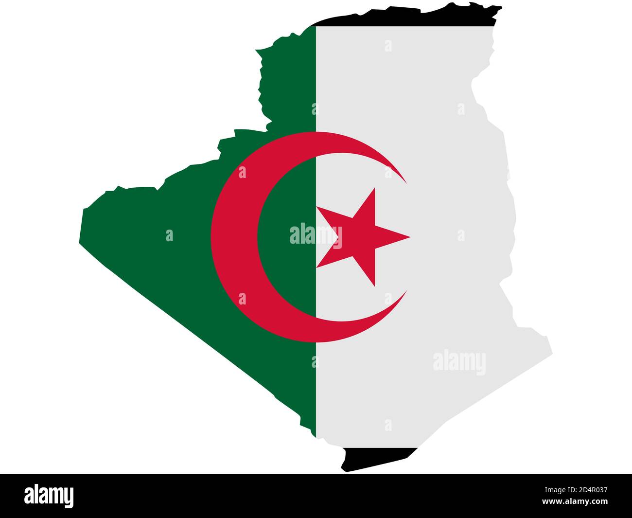 Flag in form form of the geographical country, Algeria, Northern Africa ...