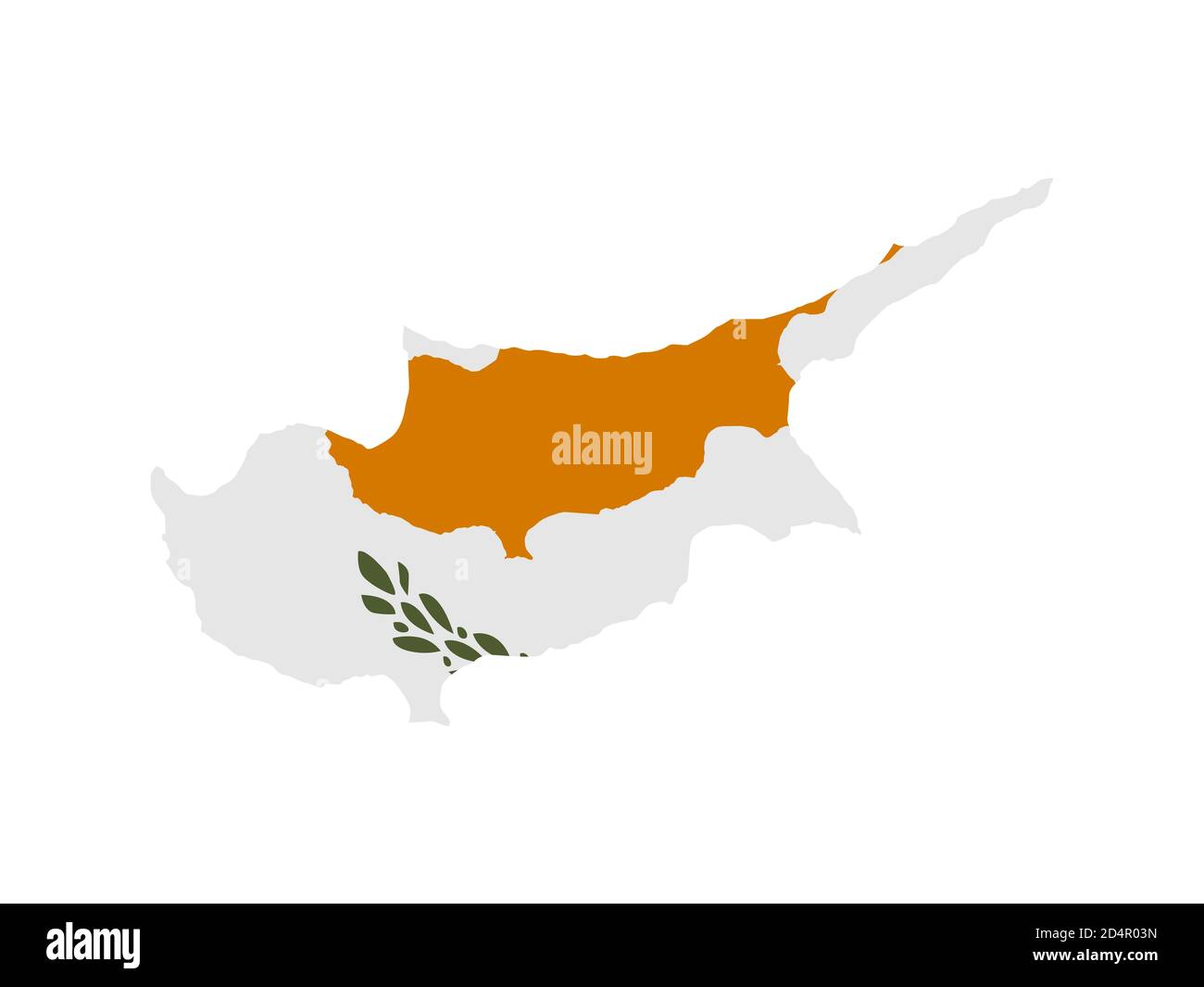 Flag in form form of the geographical country, Cyprus, Western Asia ...