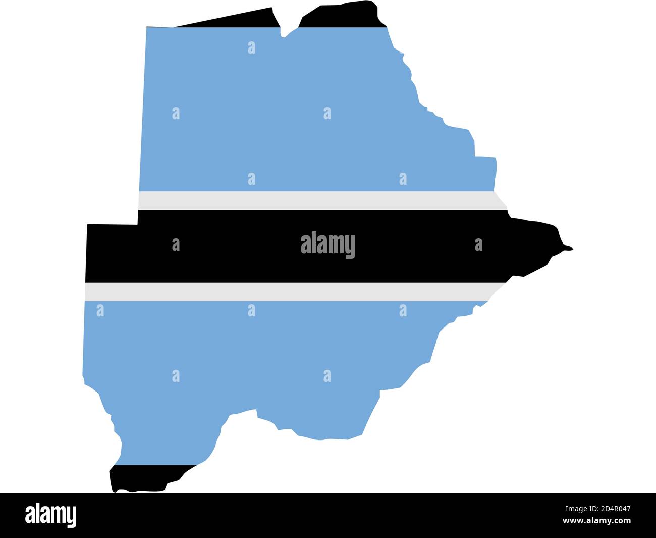 Flag in form form of the geographical country, Botswana, Sub-Saharan ...