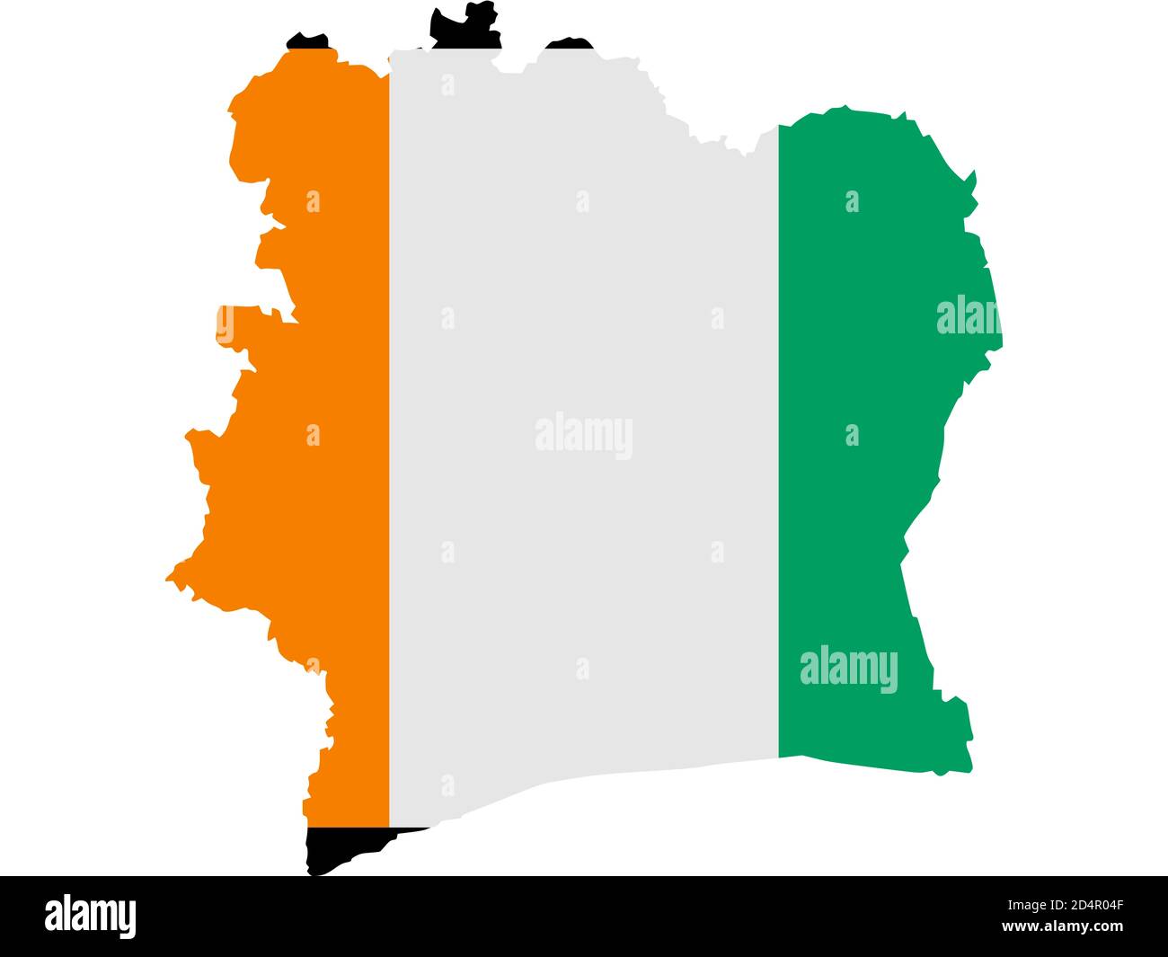 Flag in form form of the geographical country, Côte d'Ivoire, Sub ...