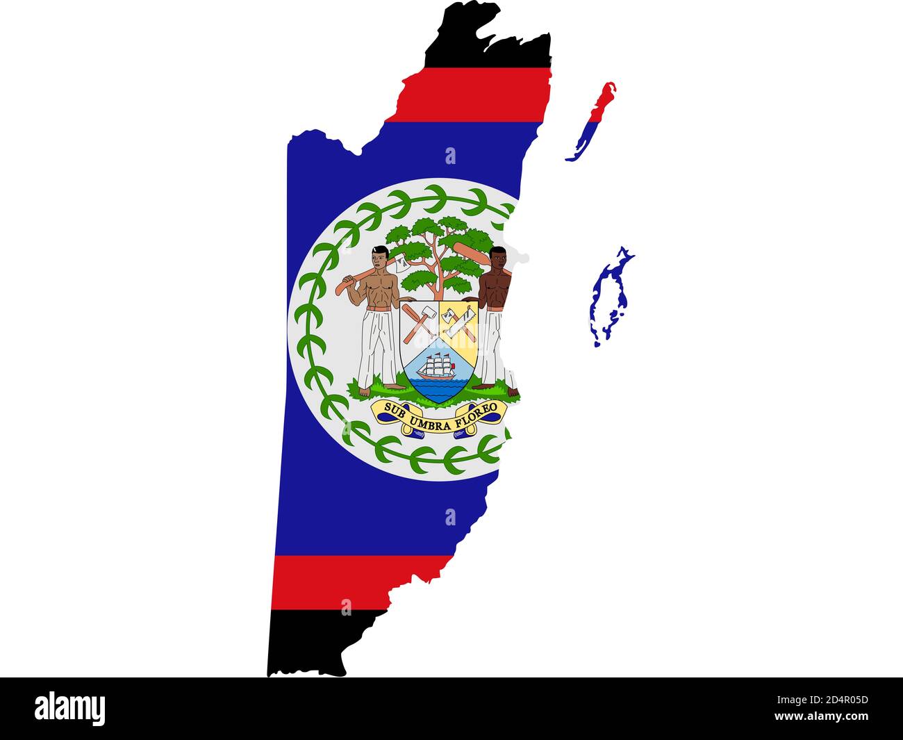 Flag in form form of the geographical country, Belize, Latin America ...