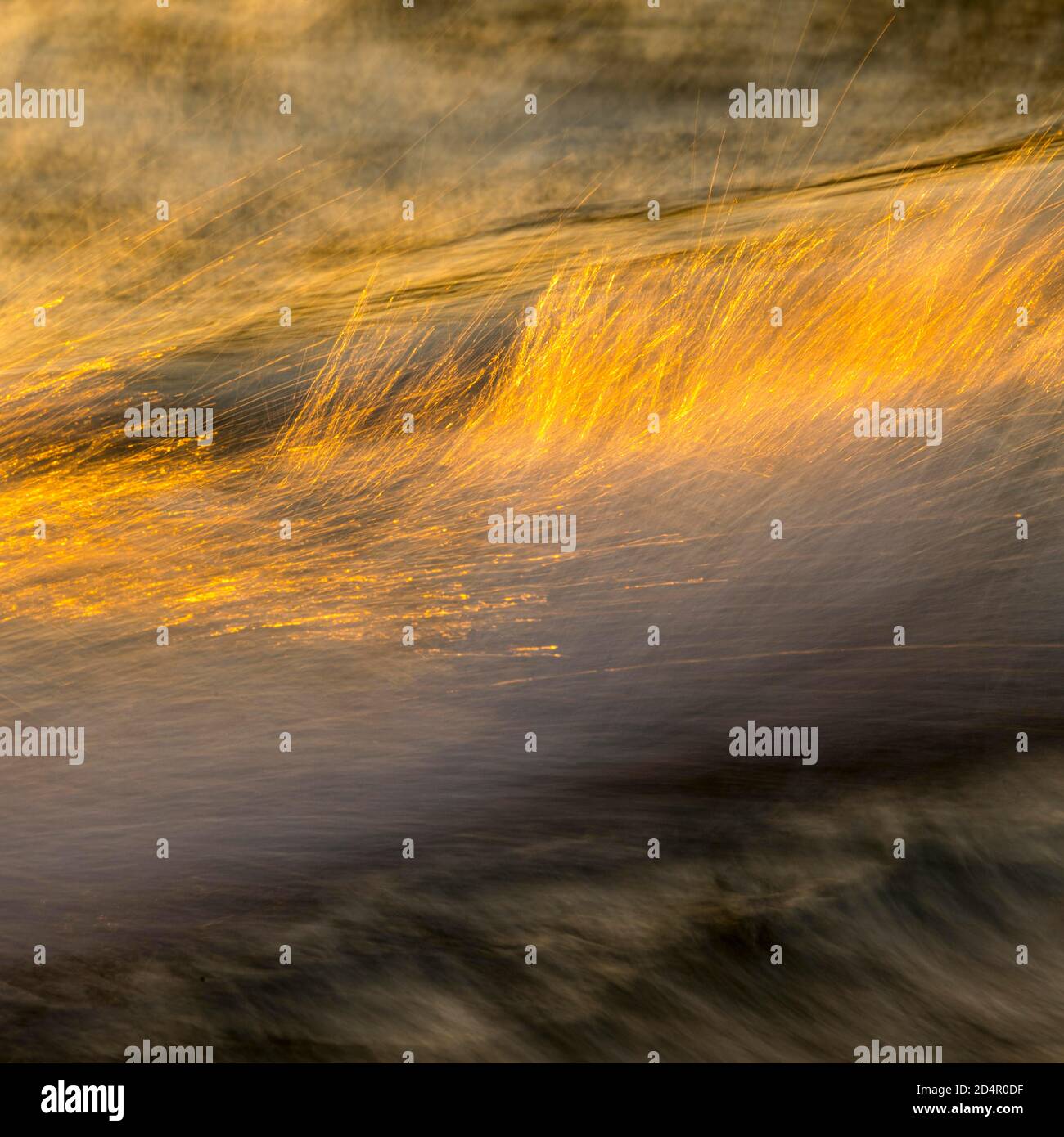 Spray, waves on the beach, sunset, long exposure, dynamic range, Porth ...