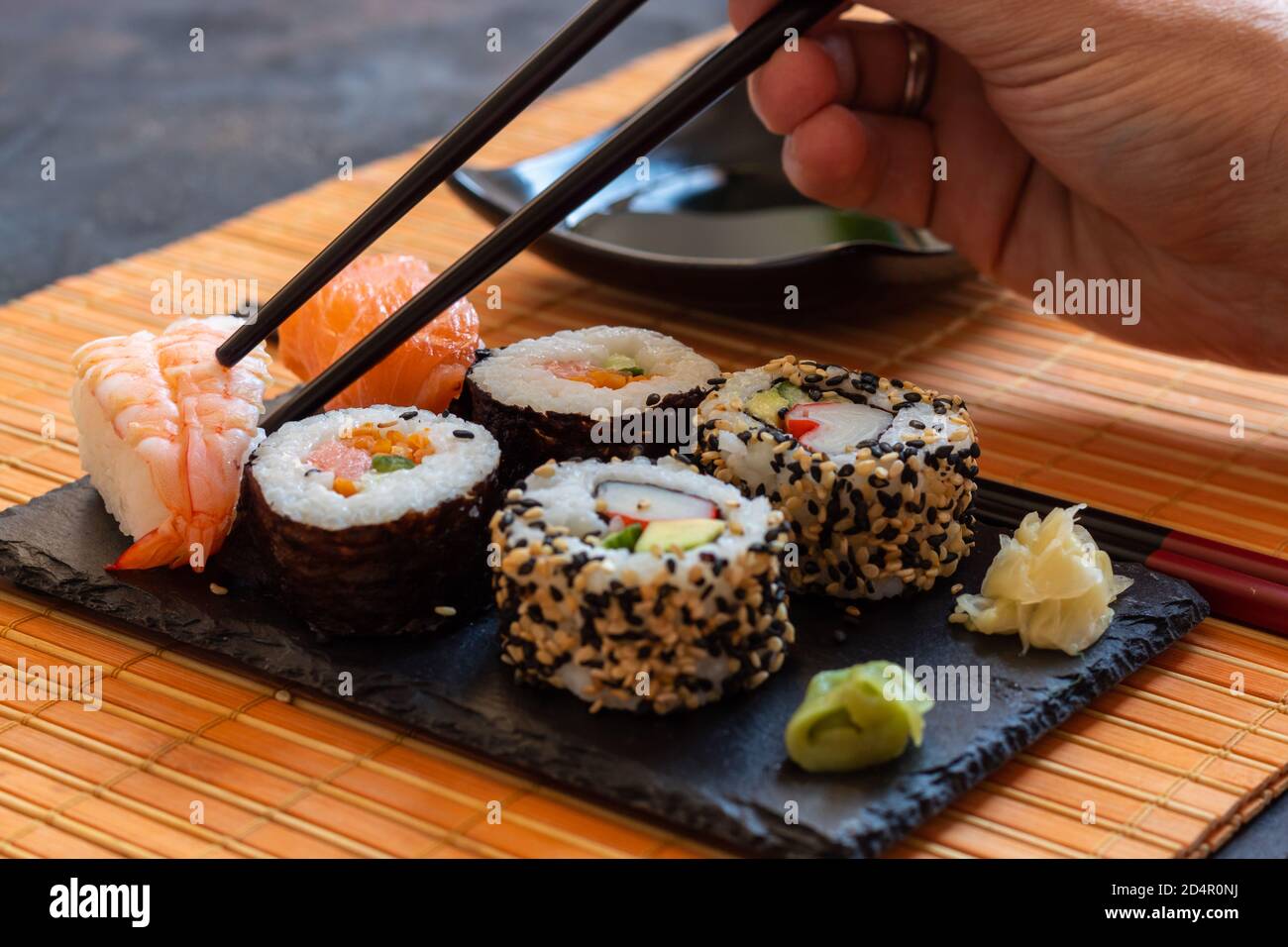 Table of original food Stock Photo - Alamy