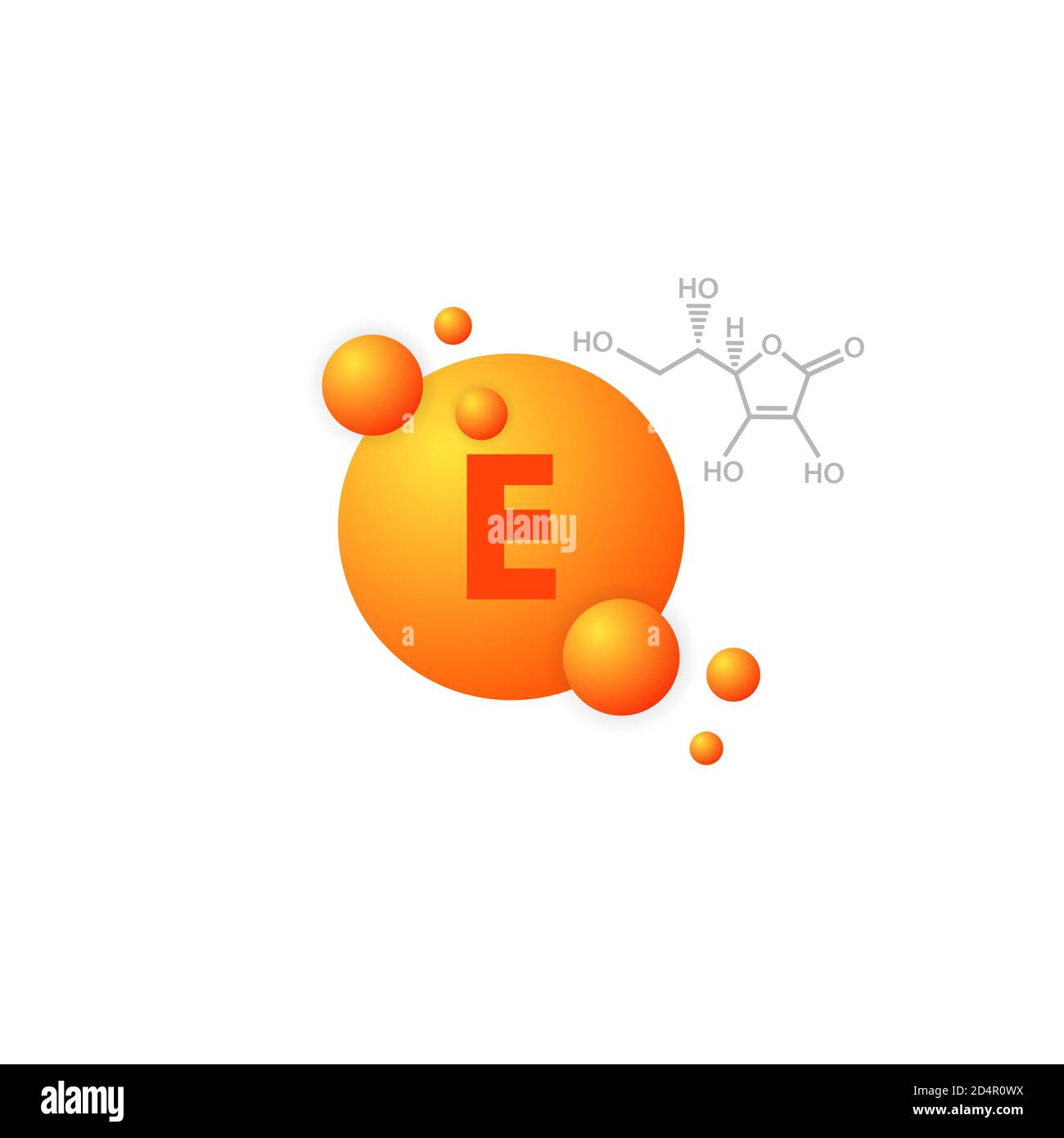 Vitamin E icon. Vitamin complex with chemical formula. Vector on ...