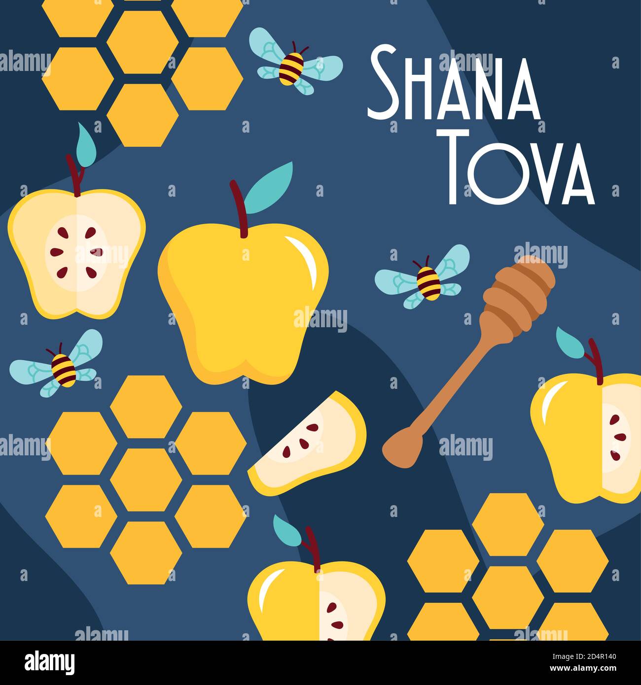Rosh hashanah apples honey Stock Vector Images - Alamy