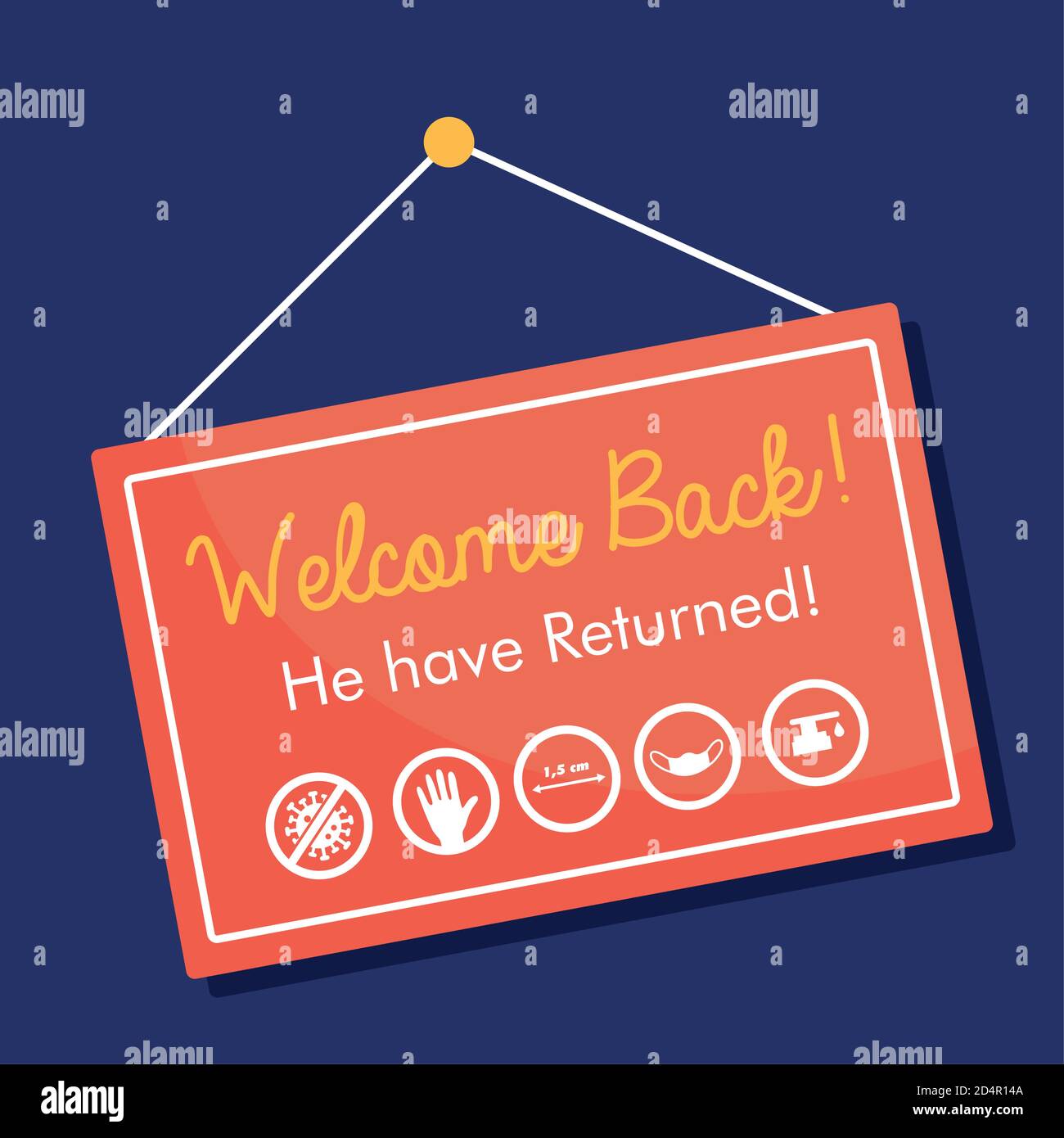 welcome back re opening banner hanging vector illustration design Stock ...