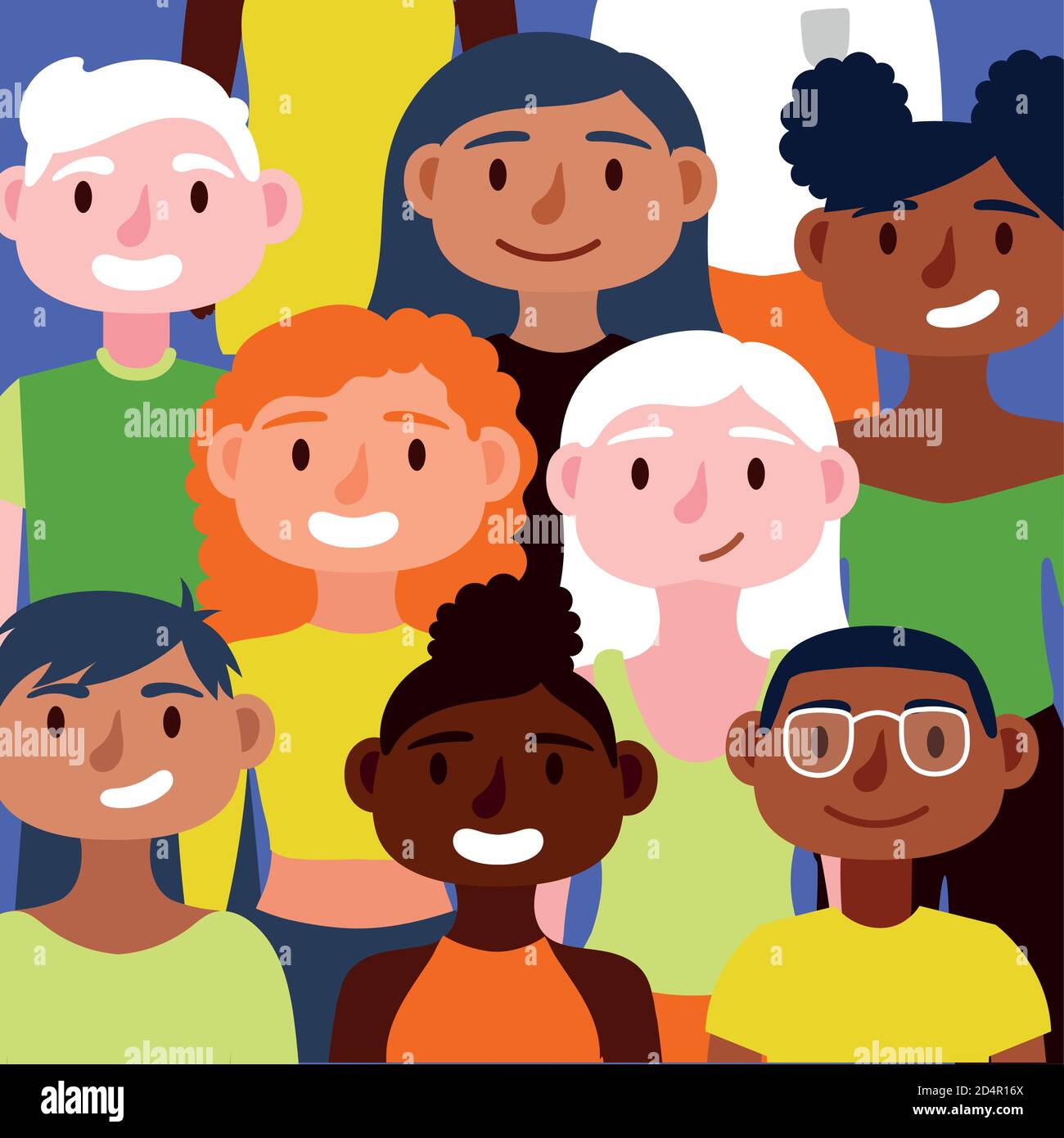 crowd of people together Inclusion concept characters vector ...