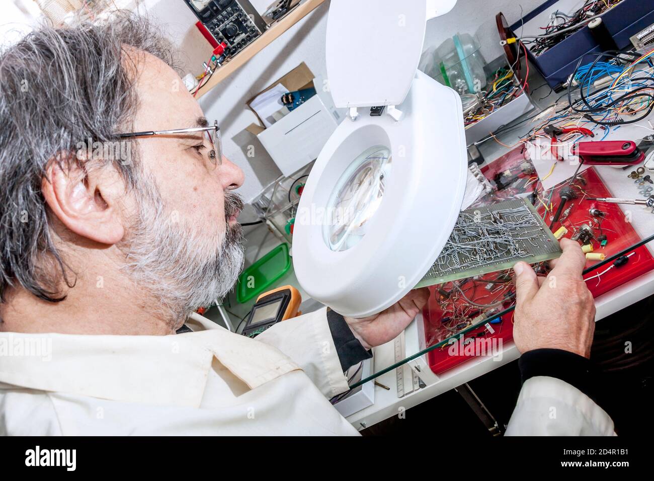 electronic engineer is working in his laboratory Stock Photo - Alamy