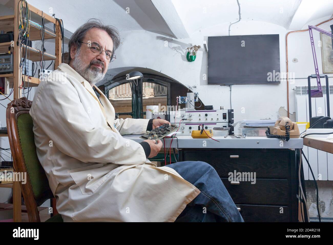 electronic engineer is working in his laboratory Stock Photo - Alamy