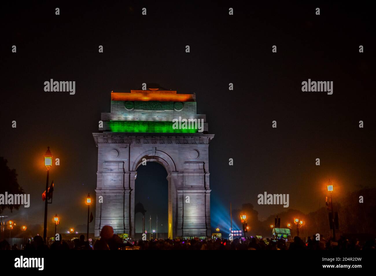 Beautiful night landscape of India gate near Rajpath in New Delhi India ...