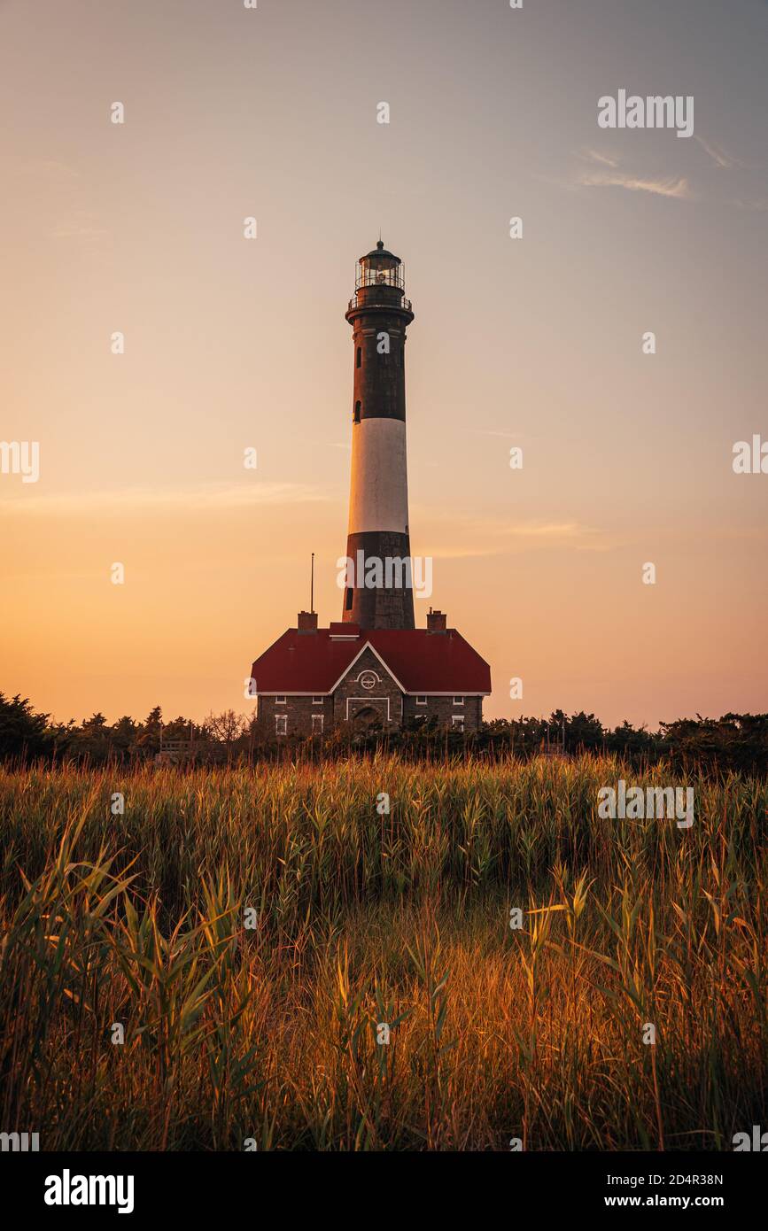 Fire Island Lighthouse, at Fire Island National Seashore, Long Island ...